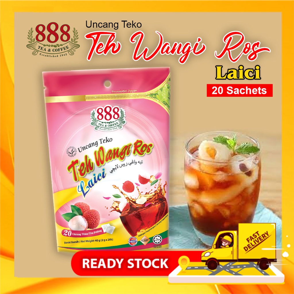 888 Teh Wangi Ros Lychee Pot Bag (2g x 20s) | Shopee Malaysia