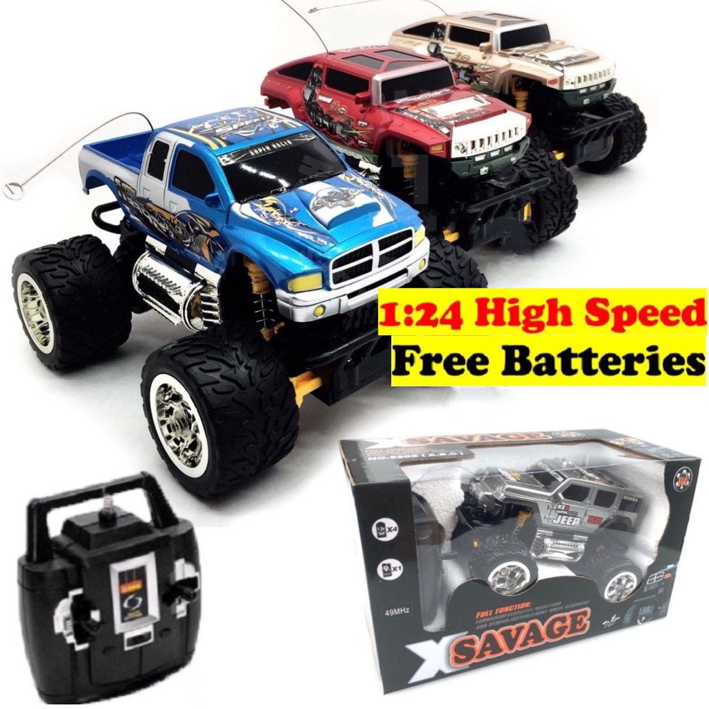 X Savage RC Car 1:24 Scale Jeep Trust Monster Truck Remote Control Car ...