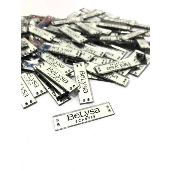 🔥🔥 LABEL TUDUNG/TAG TUDUNG MIRROR SILVER ACRYLIC MURAH DAN ELEGANT 🔥🔥 ...