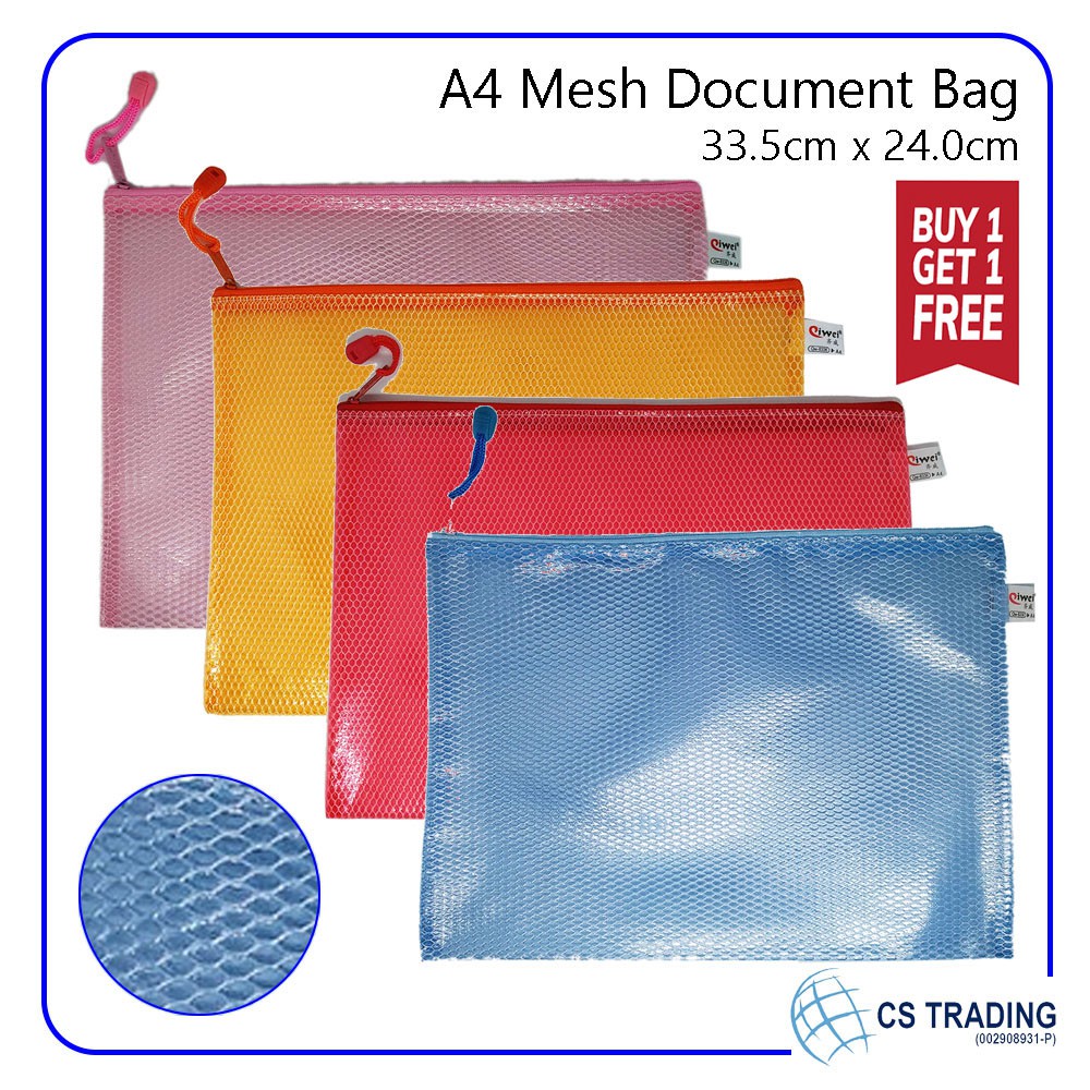 [BUY 1 FREE 1] A4 Mesh Document Bag / Tuition Bag / Tuition Pouch for ...
