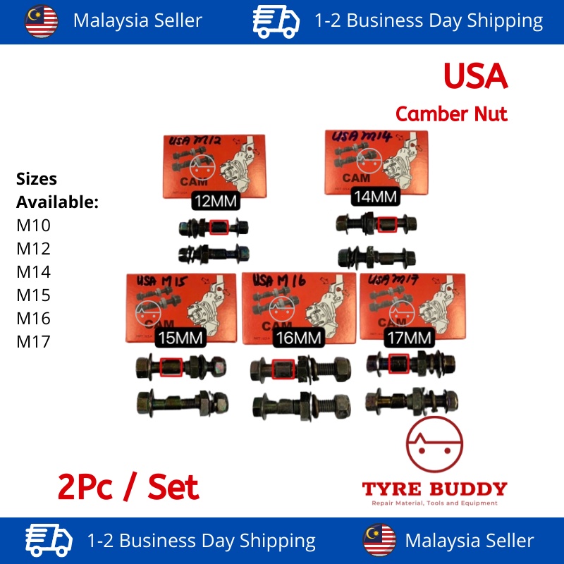 USA Heavy Duty Camber Nut (2Pc/Set) Camber Bolt Skru Chamber Alignment ...