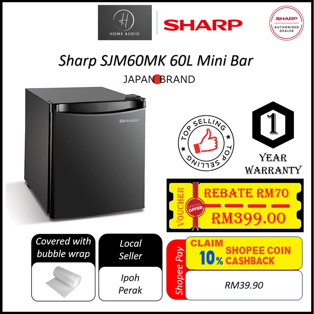 Sharp Mini Bar Fridge 60L - SJM60MK ( Black ) | Shopee Malaysia