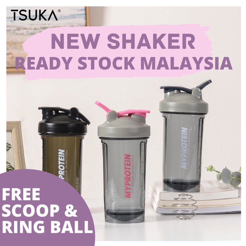 MILK SHAKER NEW DESIGN BOTOL AIR FREE SCOOP AND RINGBALL | Shopee Malaysia