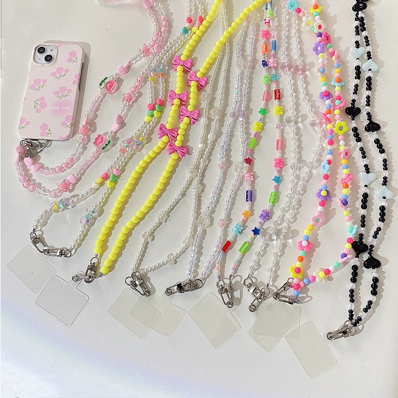 Messenger Chain Long Disc Beads Crystal Chain with Card For Phone ...