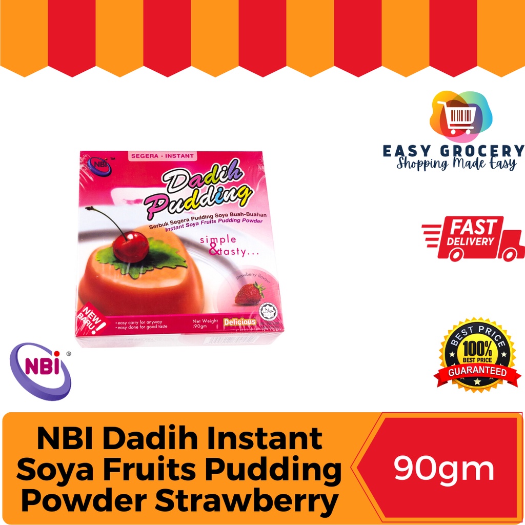 NBI Dadih Instant Soya Fruit Pudding Powder 90gm (Strawberry/Honeydew ...