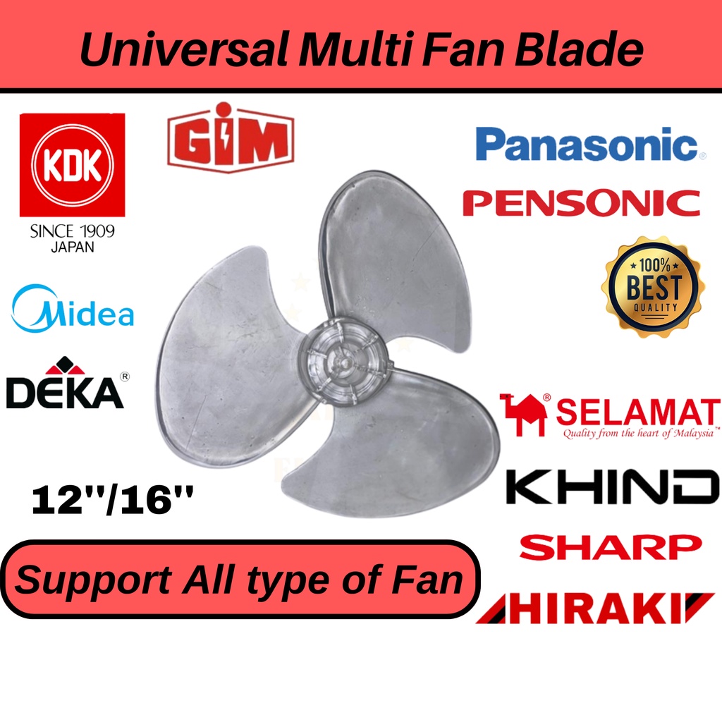 Universal Multi Fan Blade [3 Blade] 12''/16''(INCHES)(Support All Type ...