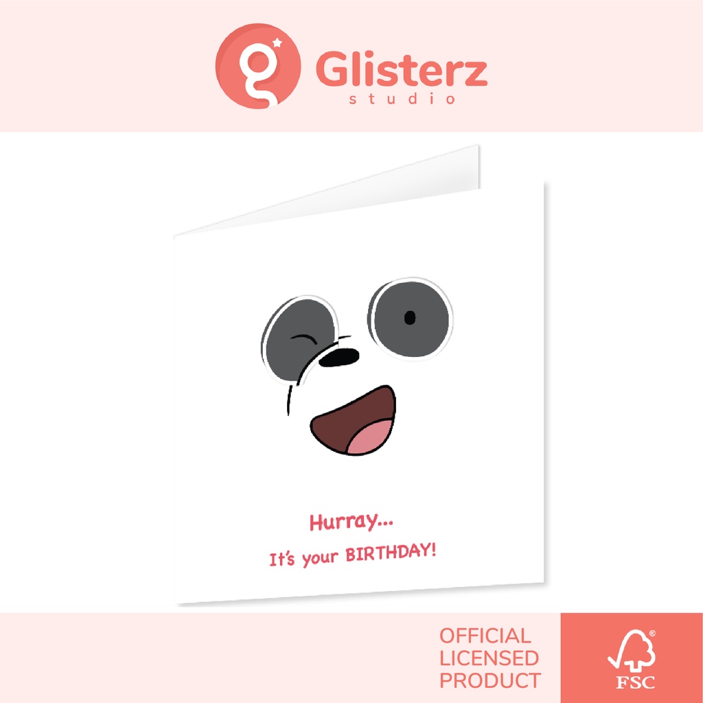 Glisterz 3D Greeting Card - We Bare Bears Happy Birthday Card (WBB ...
