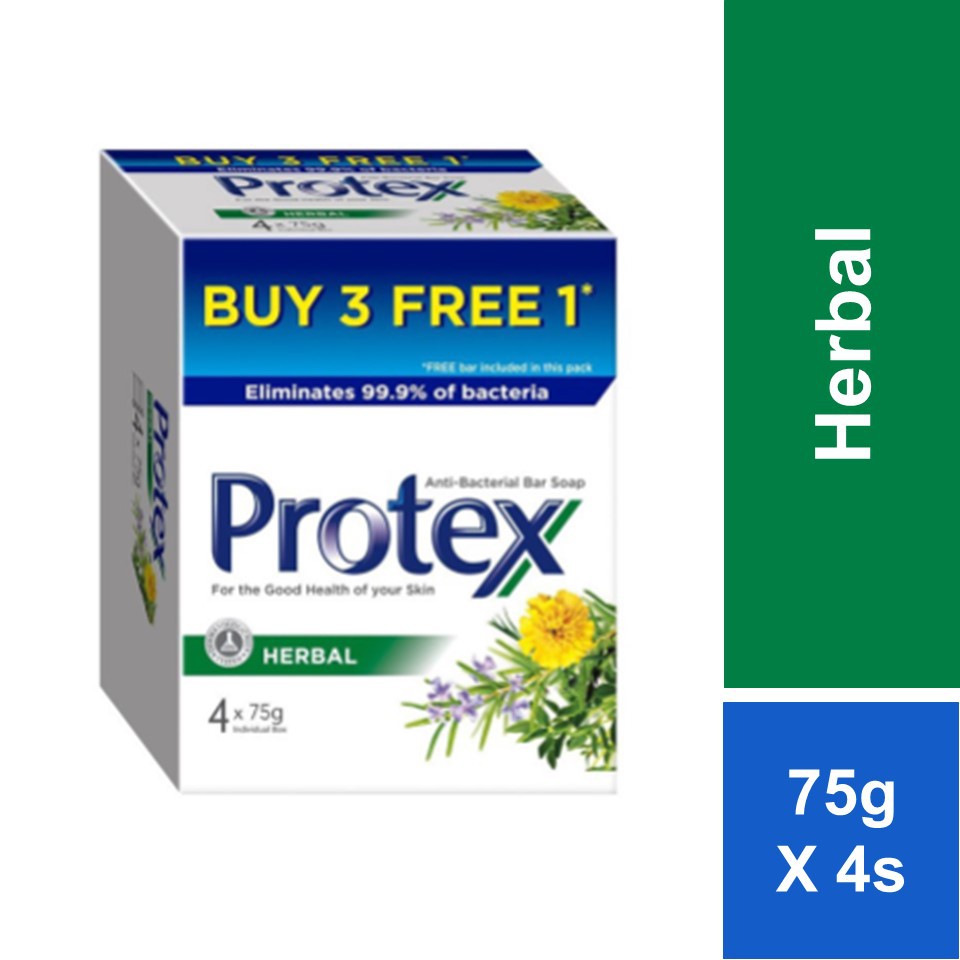 Protex Herbal Antibacterial Bar Soap 75g x 4s [Valuepack] | Shopee Malaysia