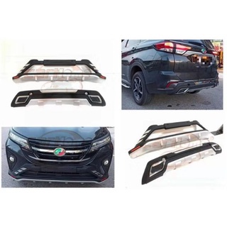 Perodua Aruz Front & Rear Bumper Guard Bodykit with daylight + running ...