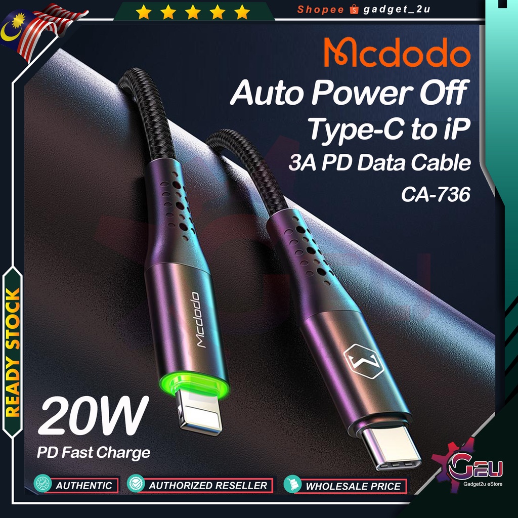 Original Mcdodo CA-736 Auto Power Off Type-C to iP PD Cable,Compatible with iP 11/12/13 Series ...