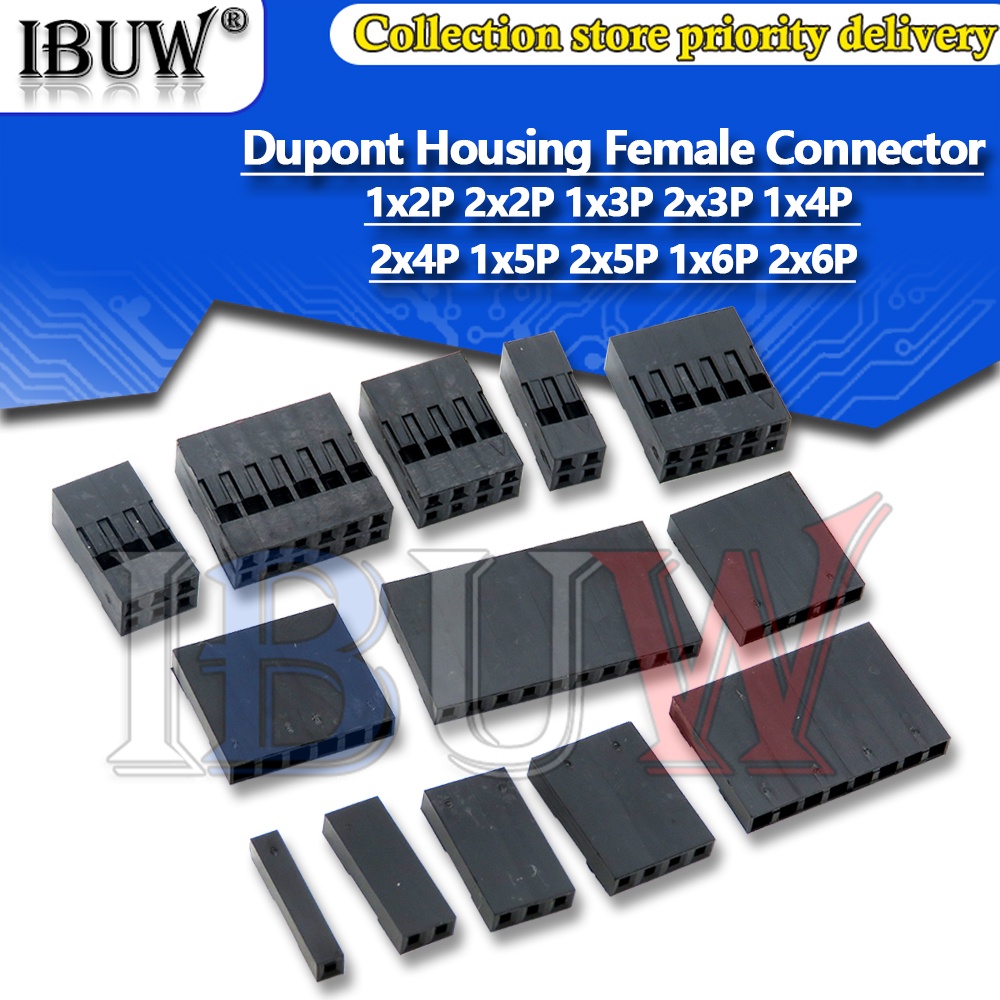 100PCS 2.54mm Plastic For Dupont Jumper Housing Female Pin Connector Wire Cable 1x2P 2x2P 1x3P ...