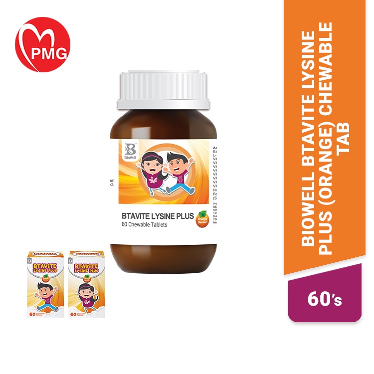 [BIOWELL] Btavite Lysine Plus (Orange) Chewable Tab 60's - kids, immune booster,selera makan ...