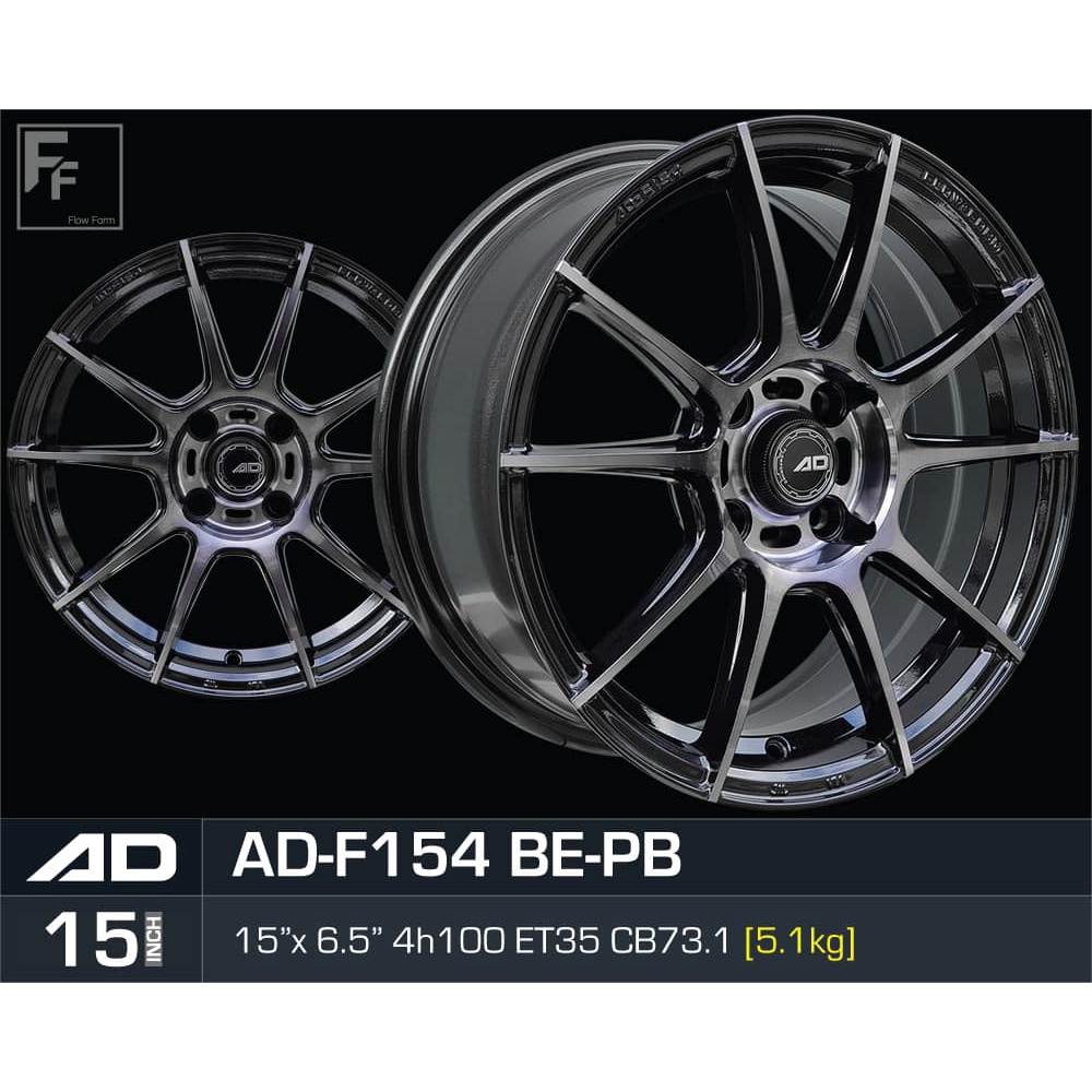 AD 15 inch 6.5JJ 4X100 ET35 ORI CAR SPORT RIMS WHEELS ADF154 | Shopee ...