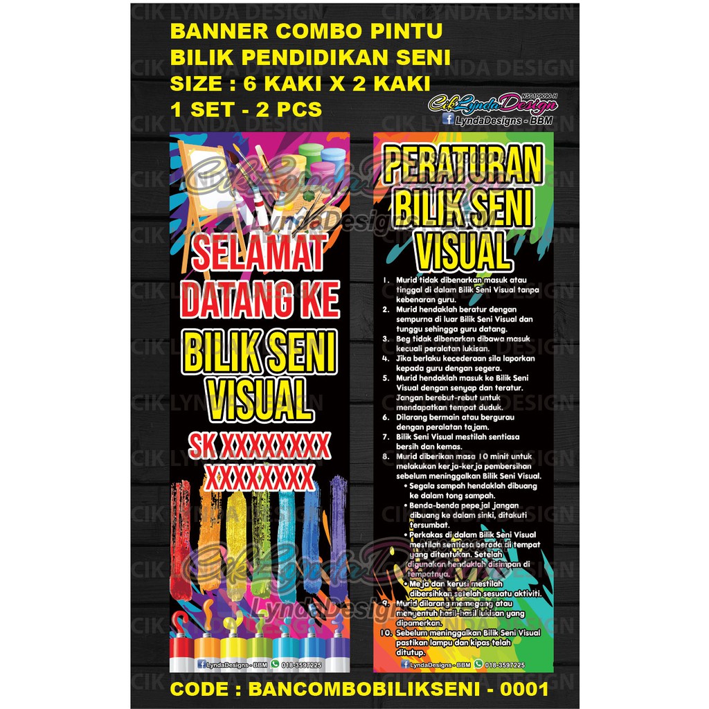 PRE-ORDER - BANNER / BUNTING - COMBO PINTU BILIK PENDIDIKAN SENI ...