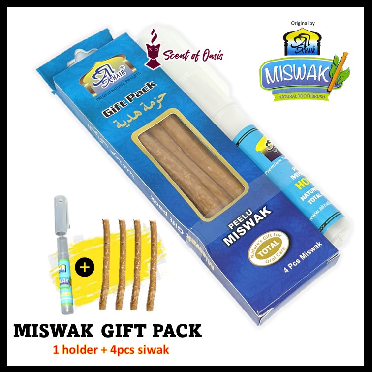 GIFT PACK MISWAK (4 siwak + 1 holder) by AL KHAIR ORIGINAL meswak siwak ...