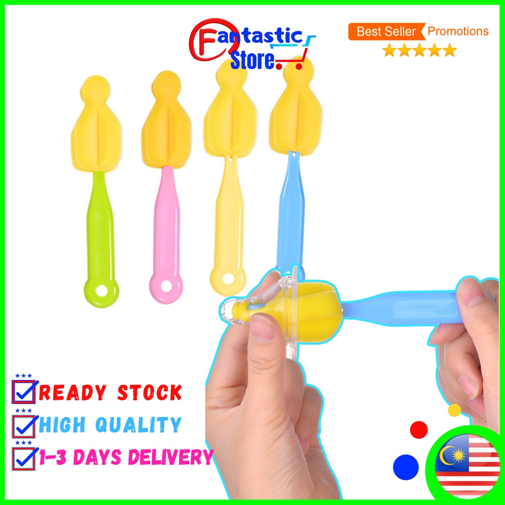 Baby Milk Bottle Feeding Sponge Brush Nipple Sponge Brush Berus Cuci ...