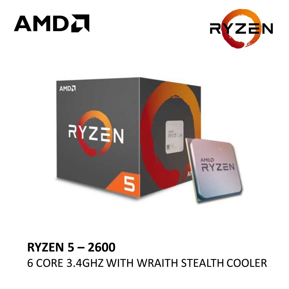 AMD RYZEN 5 2600 6-Core 3.4 Ghz Processor (with Wraith Stealth Cooler) | Shopee Malaysia