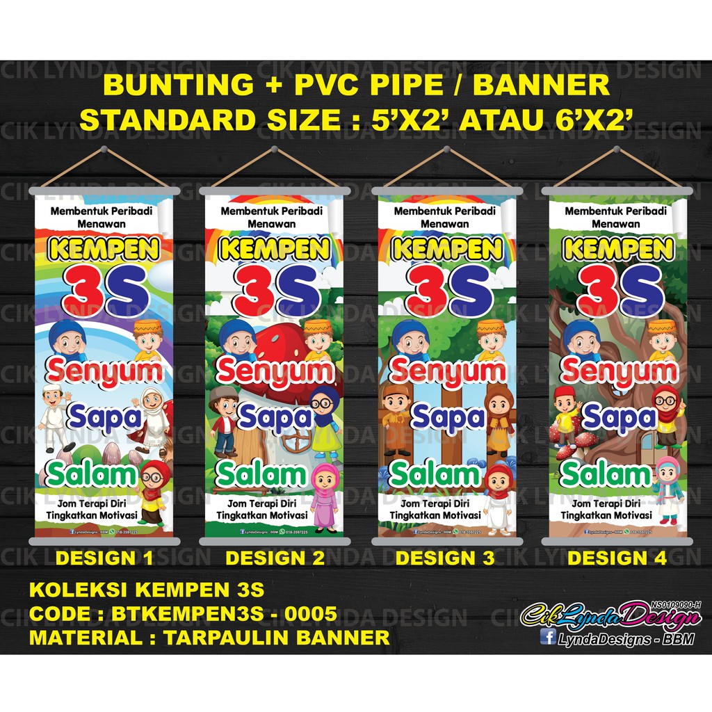 PRE-ORDER - BUNTING + PVC PIPE - KEMPEN 3S (SEKOLAH) | Shopee Malaysia