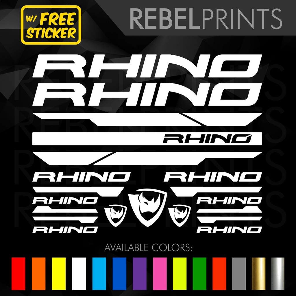 RHINO Sticker Decal Vinyl for Mountain Bike and Road Bike and Fixie ...