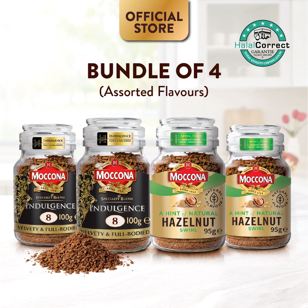 (Bundle of 4) Moccona Classic Freeze Dried Instant Coffee, 95/100g ...