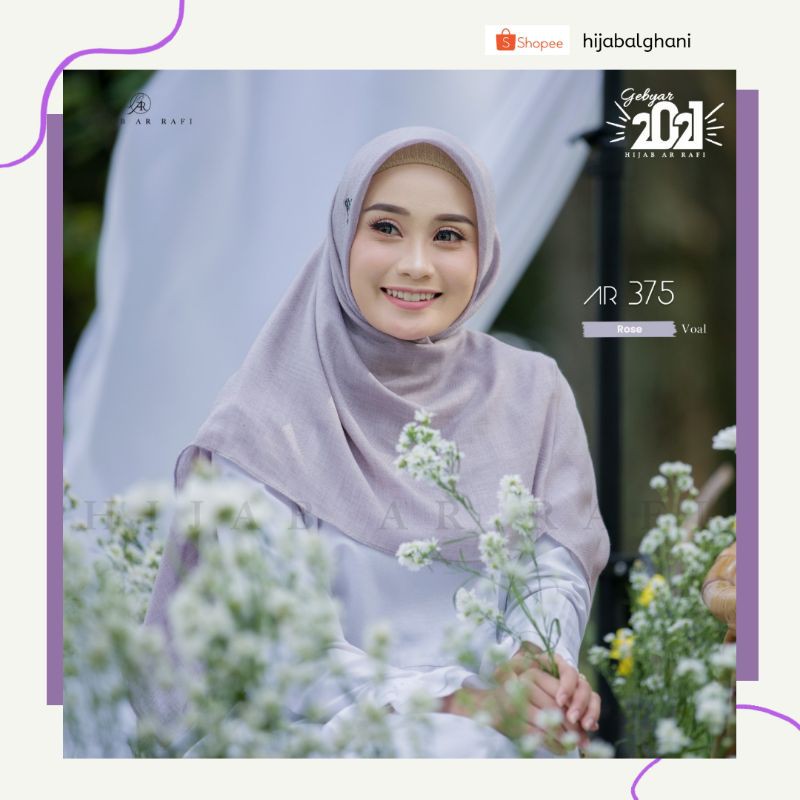 Hijab ARRAFI 375 RECTANGULAR HIJAB JUMBO RECTANGULAR VOAL RECTANGULAR ...