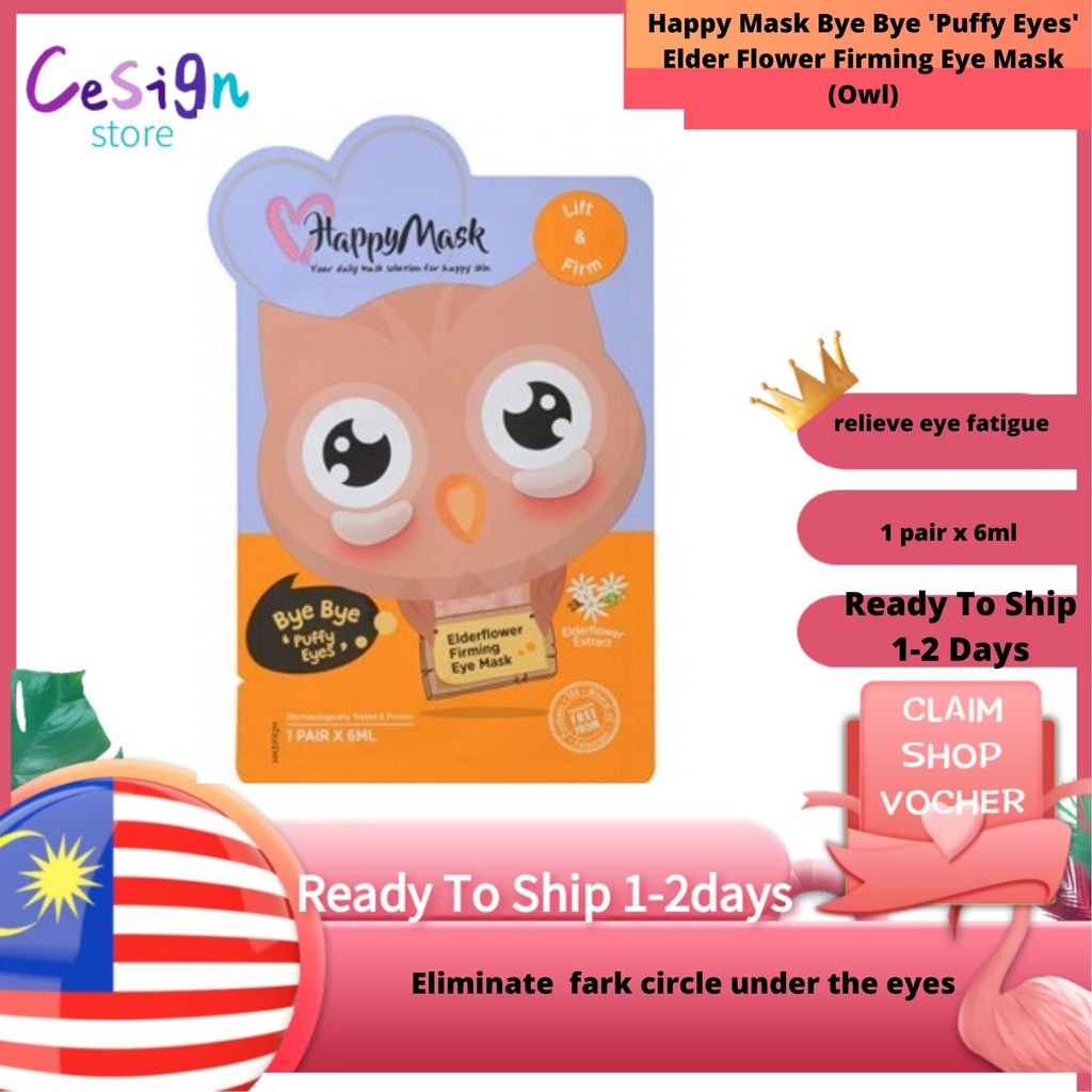 Happy Mask Bye Bye 'Puffy Eyes' Elder Flower Firming Eye Mask (Owl ...