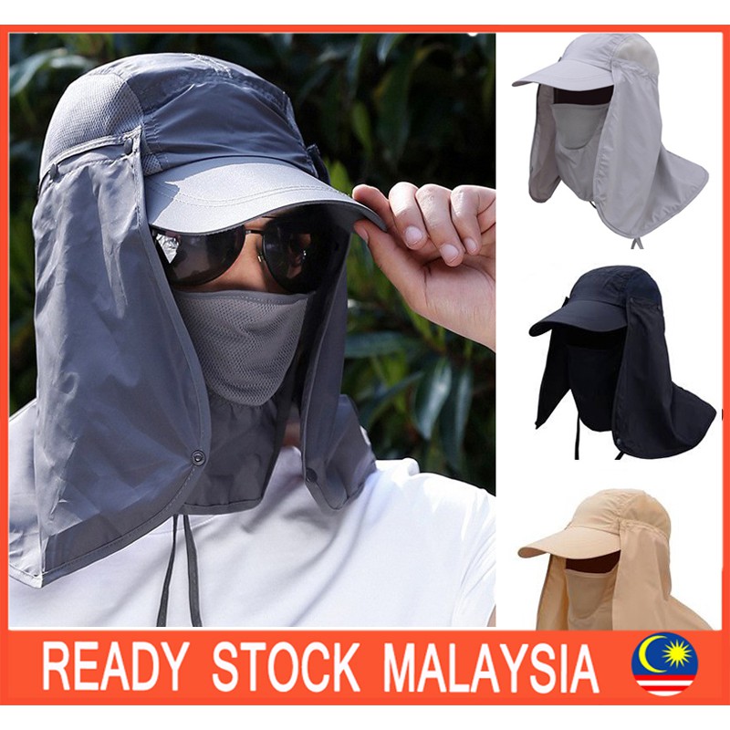 Visor Hats Fishing Sun Protector Cap UV Protection Face Neck Cover Sun ...