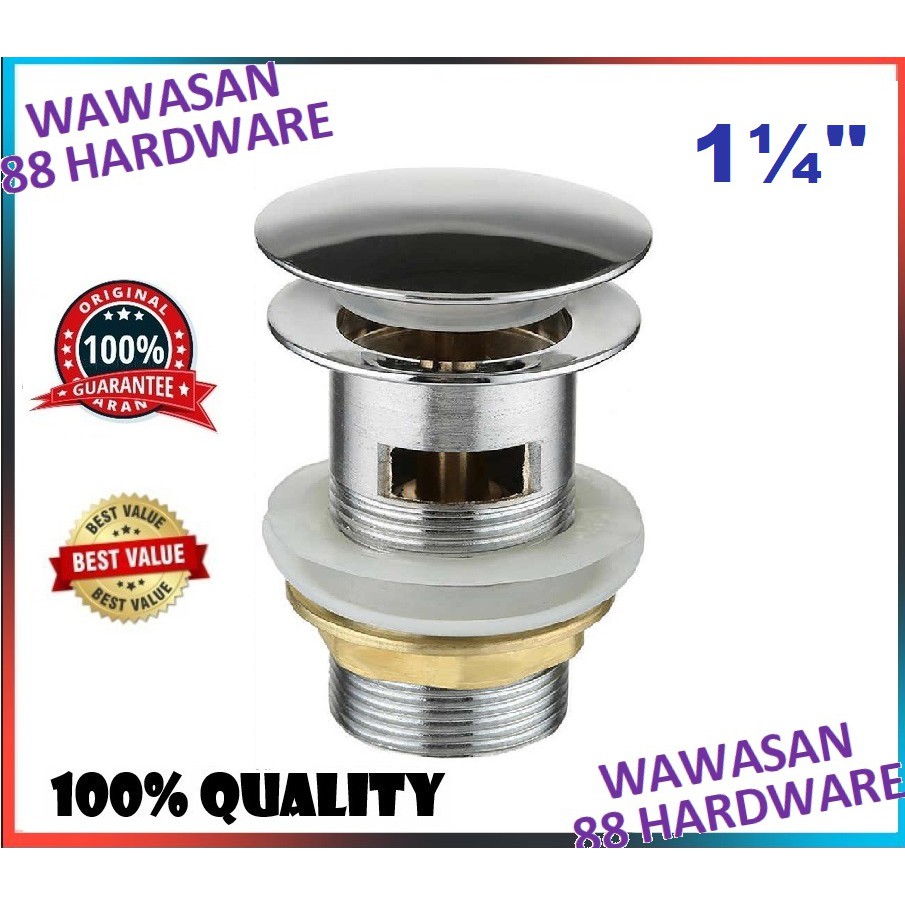 Toilet Bathroom Pop Up Sink Button Basin Waste Overflow Push Button ...