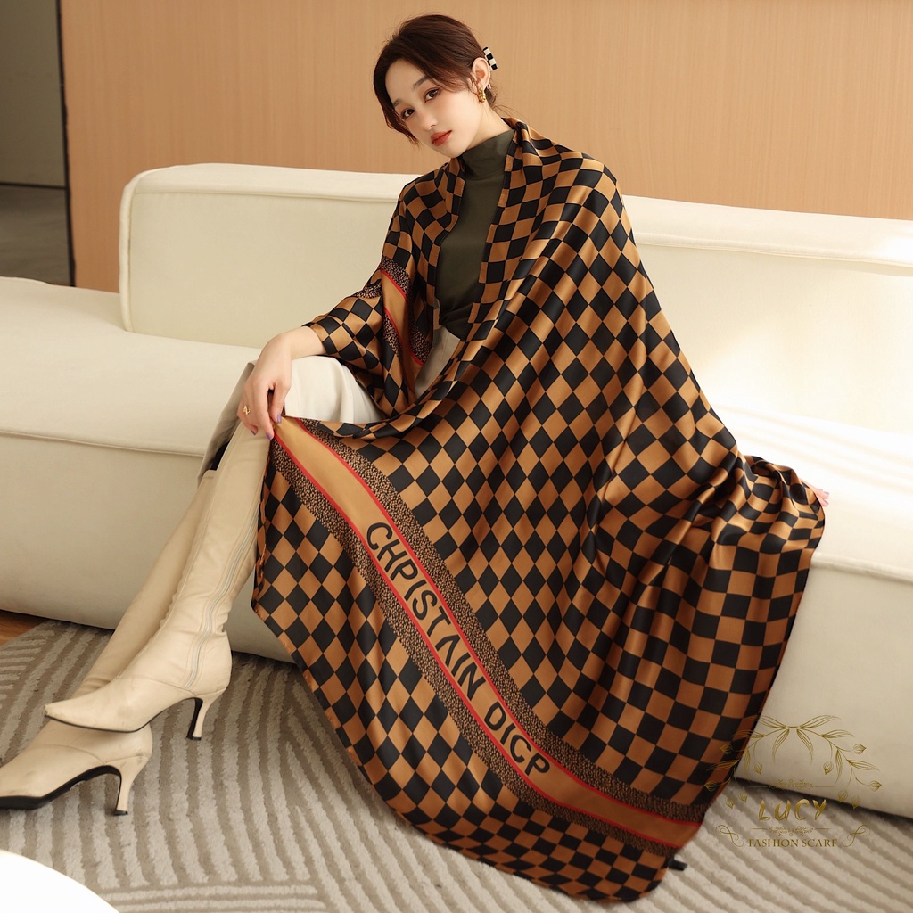 LUCY Fashion Scarf 180 * 90cm women's shawl printed long silk scarf ...