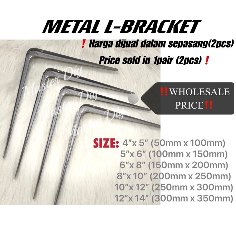 ‼️READY STOCK‼️METAL L BRACKET SHELF / RAK DINDING BESI L / WALL SHELF ...