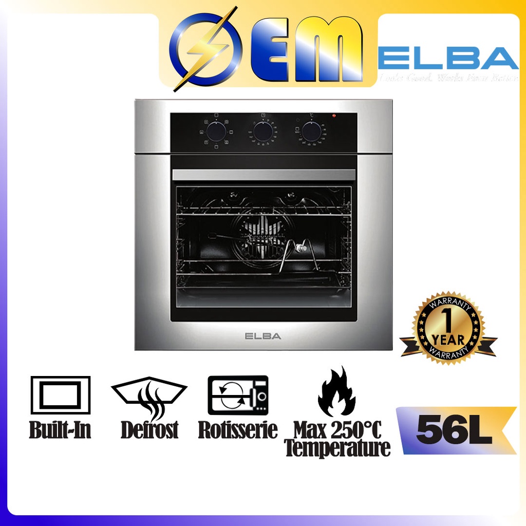 56L/65L ELBA/MIDEA Built-In Oven Ketuhar | EBO-K5677(SS)/MBO-M1865 | Shopee Malaysia