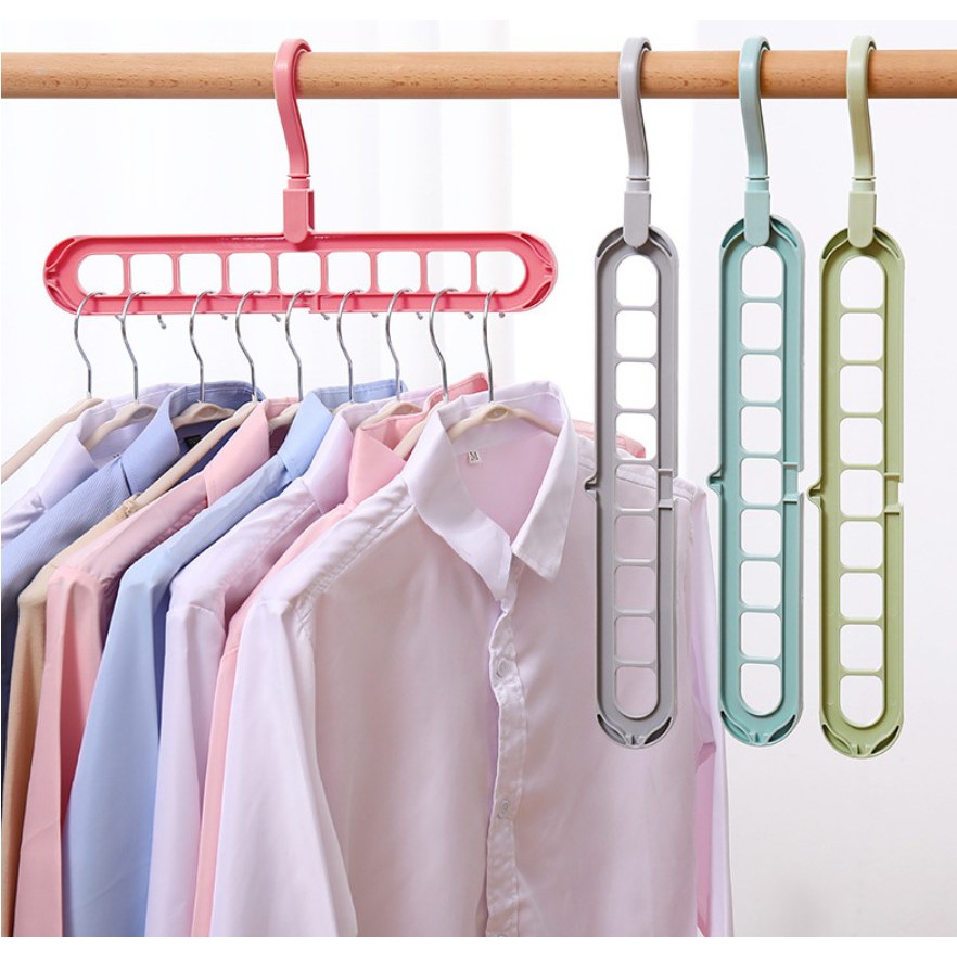🇲🇾Multiple Clothes Hanger 9 Holes Clothes Hanger 九孔收纳衣架 | Shopee Malaysia