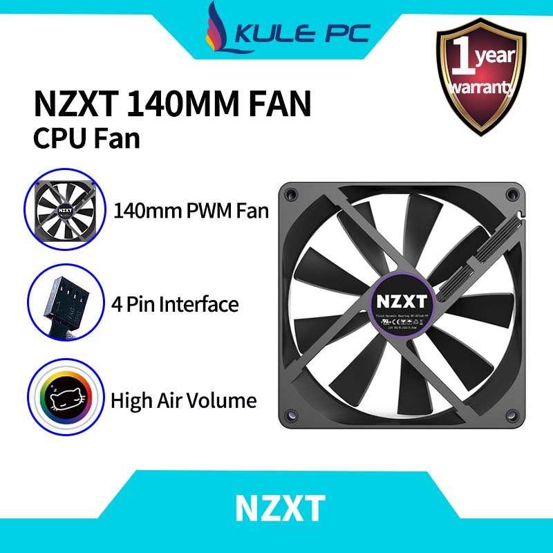 NZXT Aer P 140mm PC Case CPU Fan Black 4 PIN PWM Desktop Computer CPU ...