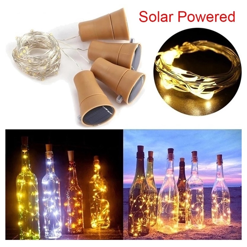 🔥 Barang Murah 🔥 Botol Wain Solar 20 Led Solar String Light Fairy Light ...