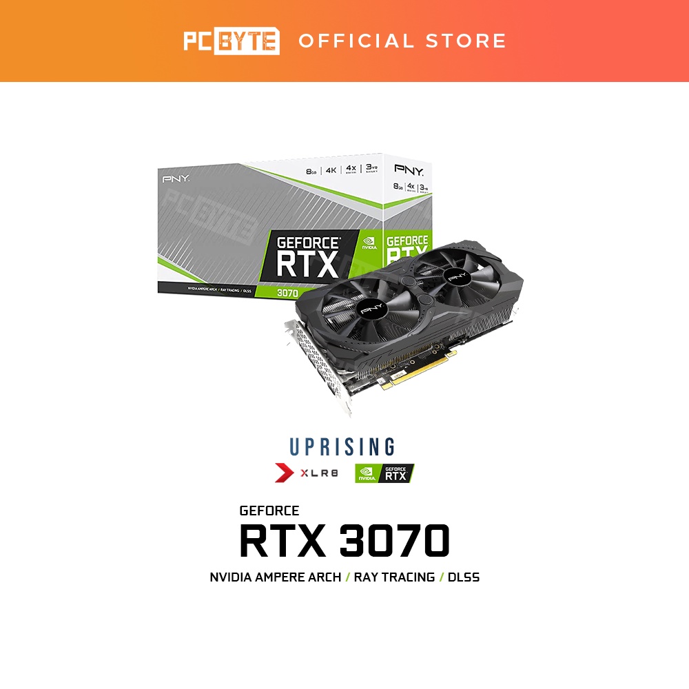 PNY NVIDIA GeForce RTX 3070 UPRISING DUAL FAN 8GB GDDR6 Graphic Card ...