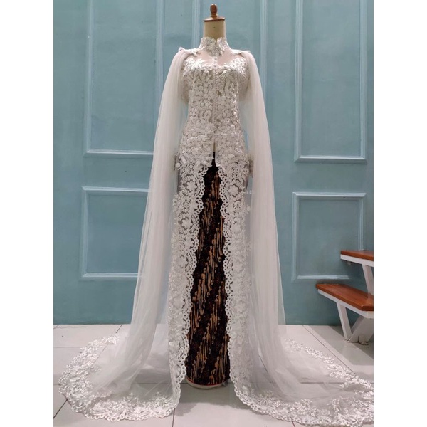 Long tail wedding dress/front button wedding dress/BUSUI dress/bridal ...