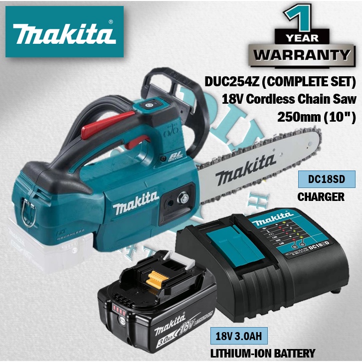 MAKITA DUC254Z 18V Cordless Chain Saw 250MM (10")『1 Year Warranty』『100% Original Makita ...