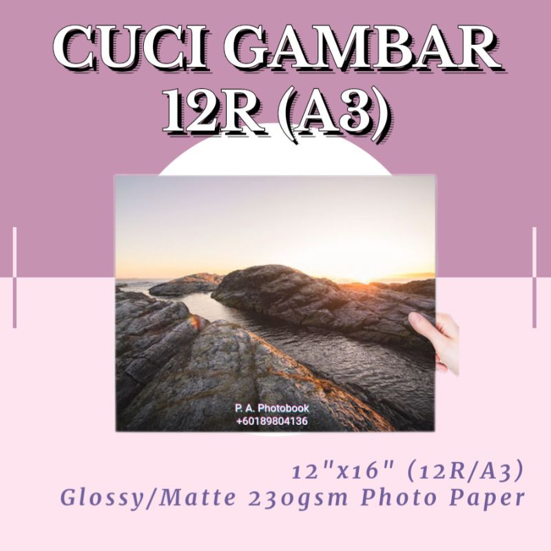CUCI GAMBAR 12R / A3 💥 | Shopee Malaysia
