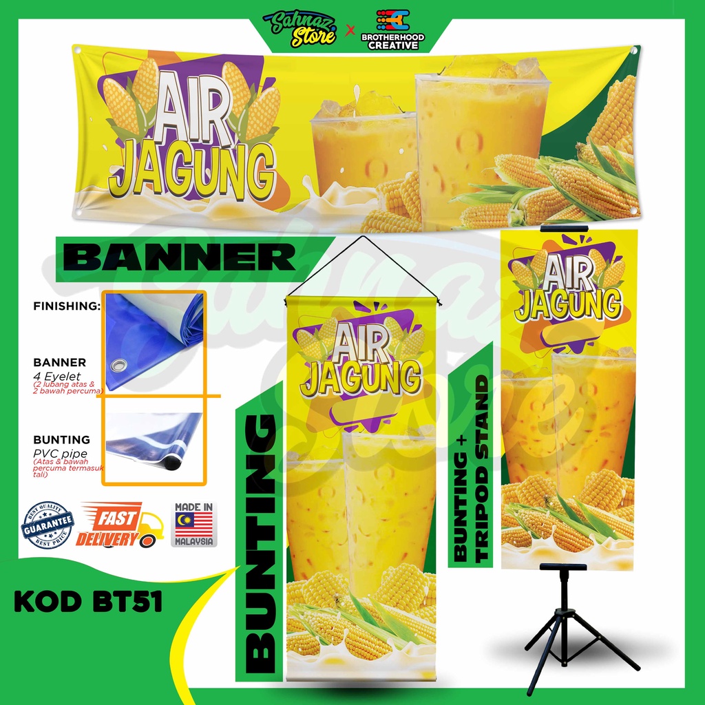Bunting Banner air jagung khas untuk lariskan produk / perkhidmatan ...