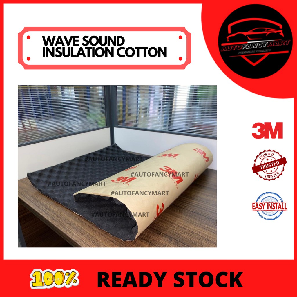 WAVE SOUND INSULATION COTTON PAD (80CMx50CM) 3M Acoustic Heat Noise ...