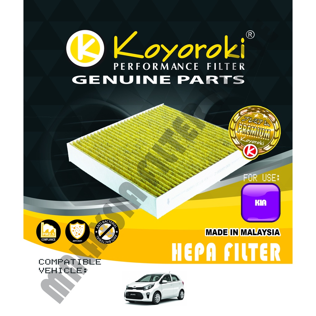 "PM2.5+CARBON HEPA" KIA PICANTO/MORNING(JA) PENAPIS CABIN FILTER RKI ...