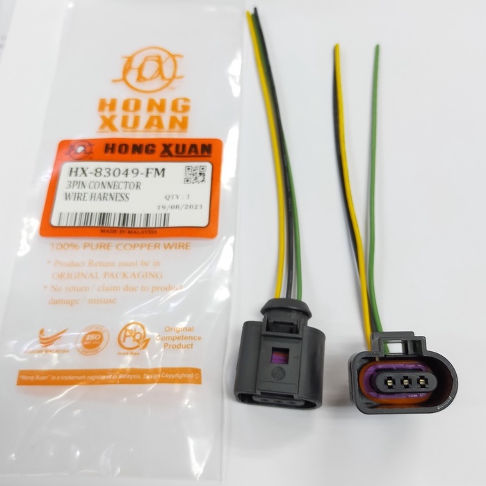 HX-83049-FM HONGXUAN 3 PIN WIRE HARNESS CONNECTOR SOCKET FEMALE ...