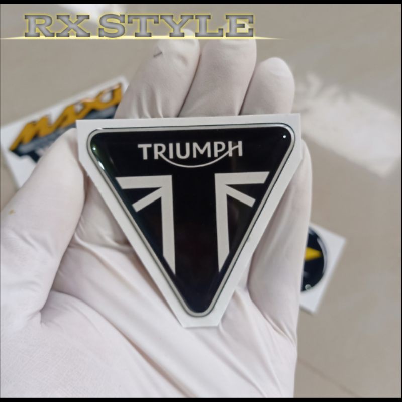 Sticker Embossed logo Triumph sticker emblem resin Flexible | Shopee ...