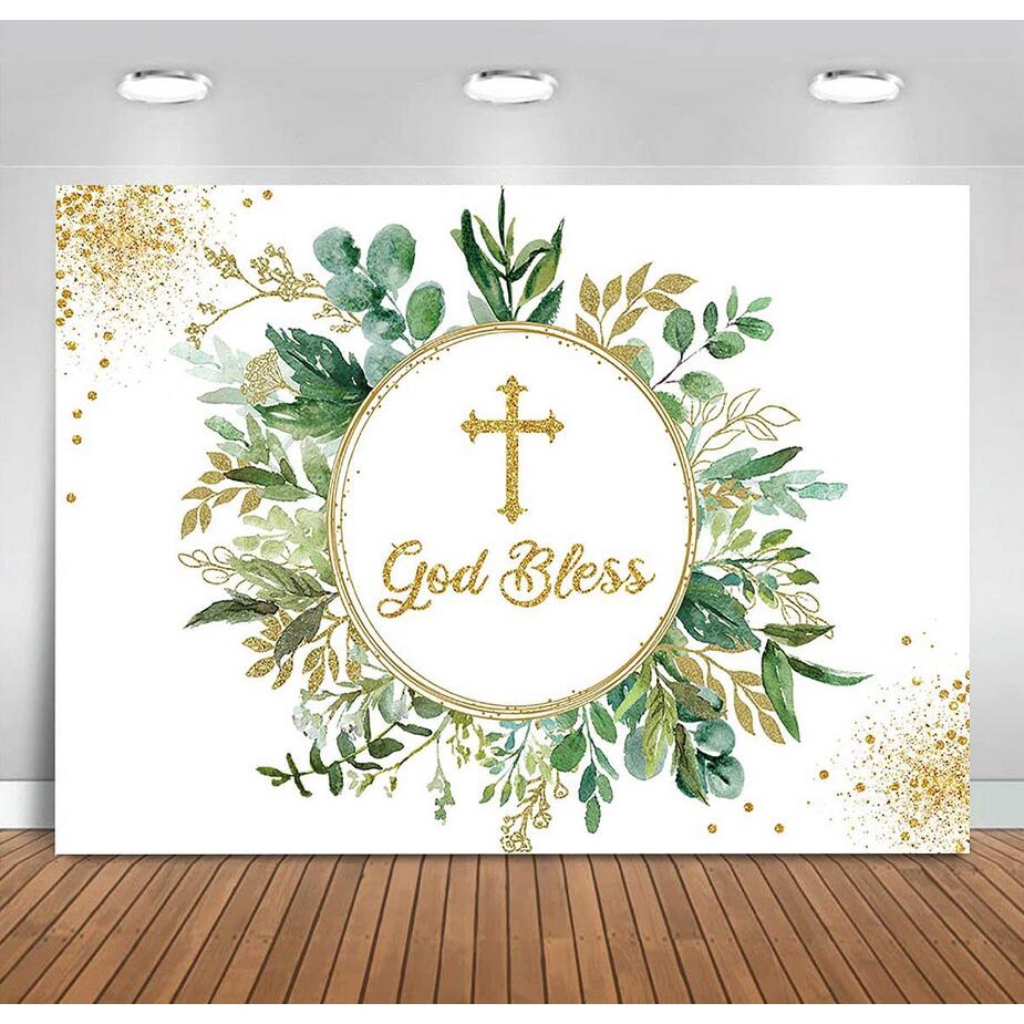 God Bless Backdrop First Communion Baptism Christening Party ...