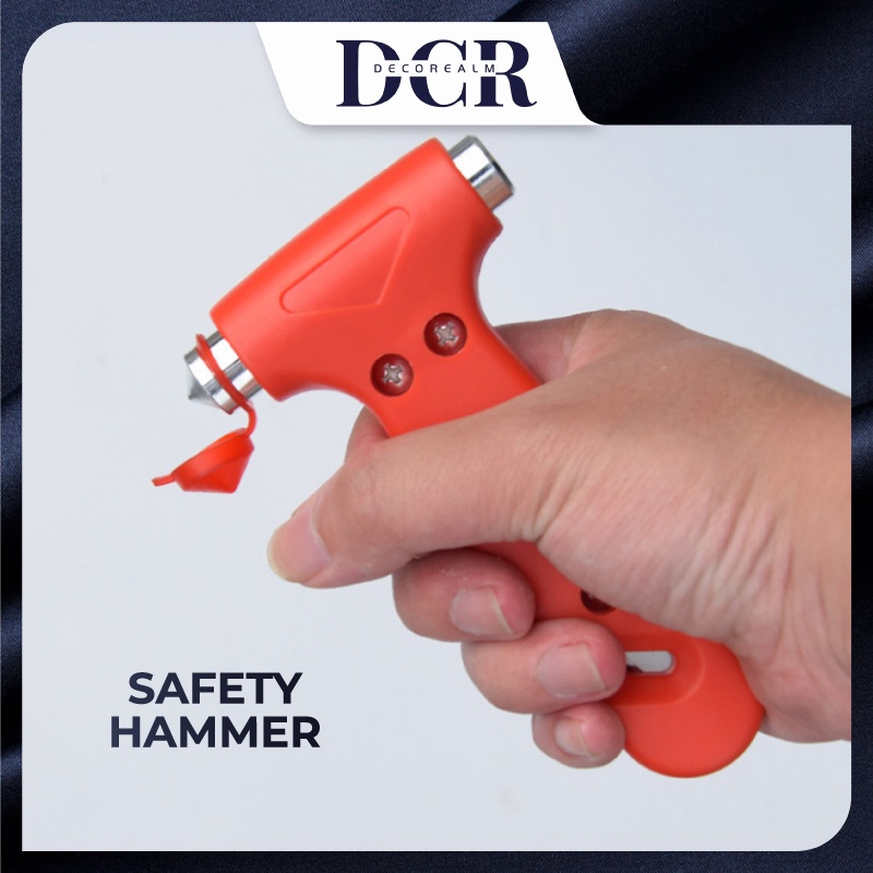 DCR 2 in 1 Emergency Safety Hammer Glass Breaker Tool Seat Belt Car ...