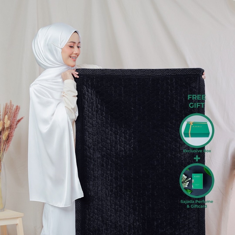 SEJADAH AMRU Premium Sajada II (Black) 70cm x 120cm , 20mm Thick With ...