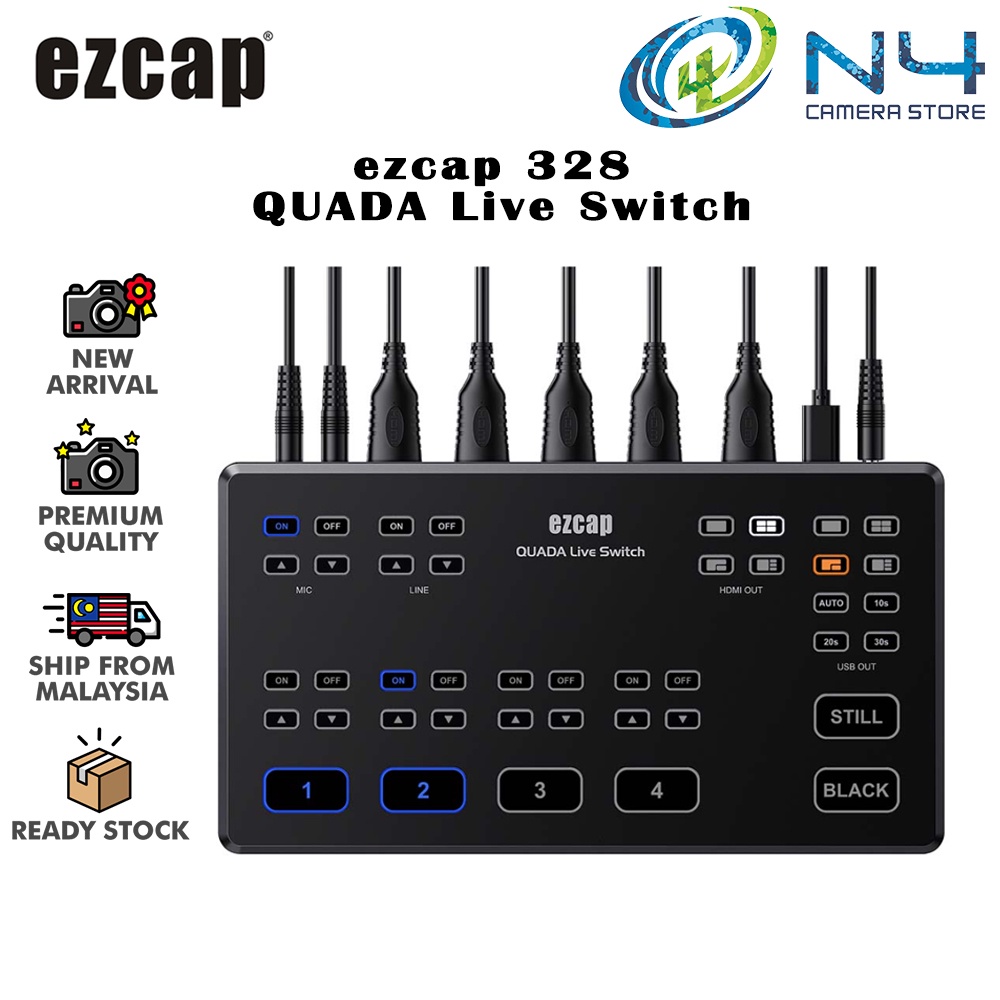 Ezcap 328 QUADA Live Switch Multi Camera Live Production | Shopee Malaysia