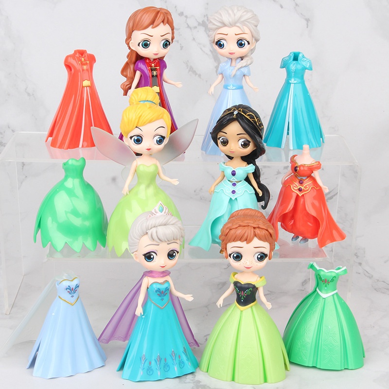12Pcs/Set Princess Tinker Bell Frozen Elsa Anna Sofia Jasmine Clothes ...