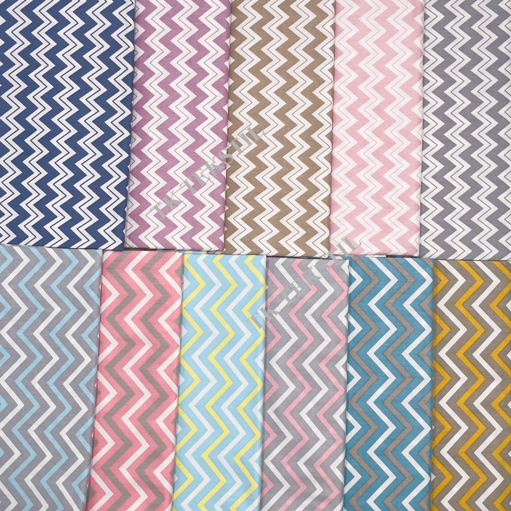 NEW ARRIVAL Twill Cotton 60" / Comb Cotton Tri-Color Chevron Stripes ...