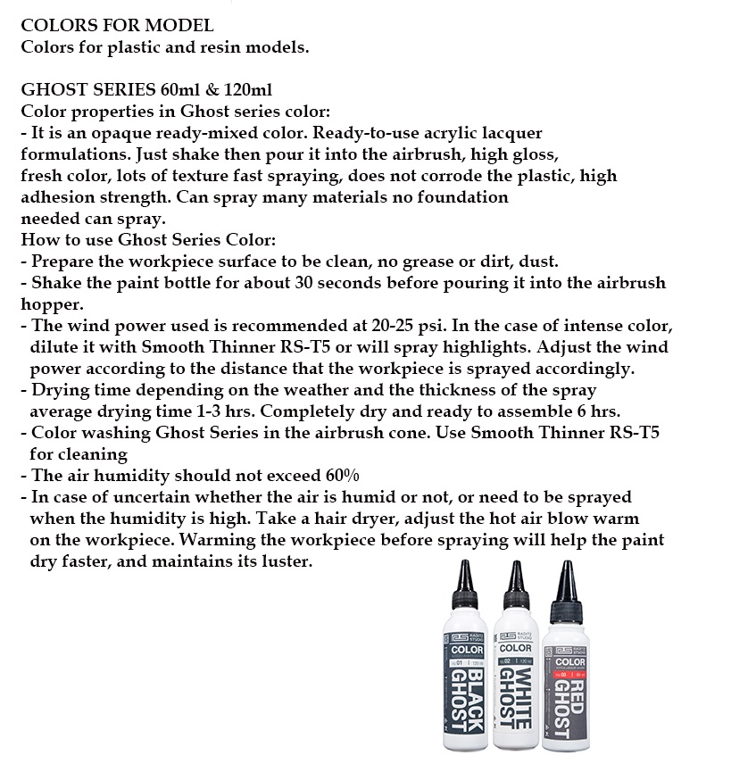 [RADITZ STUDIO] BASIC GHOST GLOSS SERIES Pre-Thinned Paint For Gundam Plastic Model & Airbrush ...